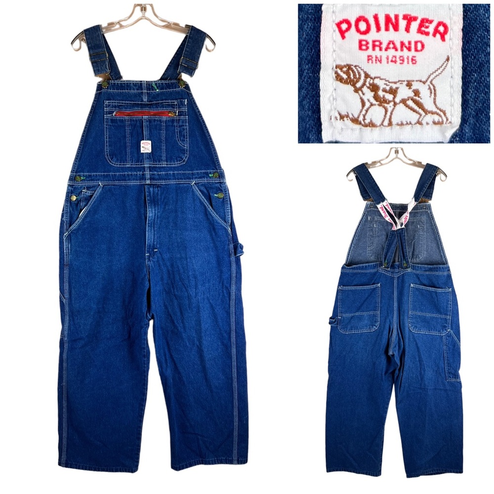 Vintage Pointer Brand Low Back Bib Overalls Mens 38 X… - Gem